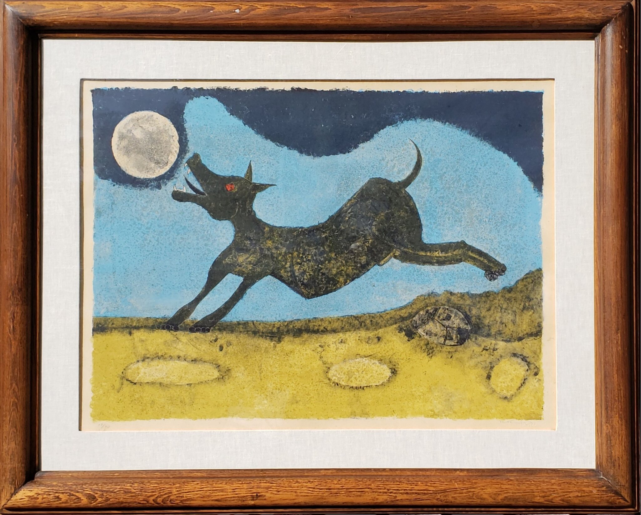 Rufino Tamayo Litografía Perro Ladrandole a la Luna 1988 Oaxaca - 32 Reales